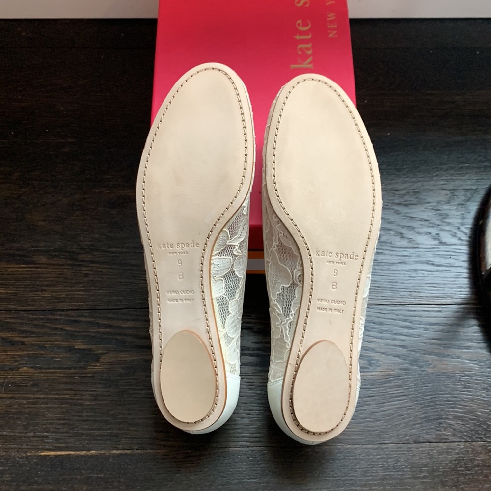 Kate Spade Banner Ivory/Lace Flats - Gem